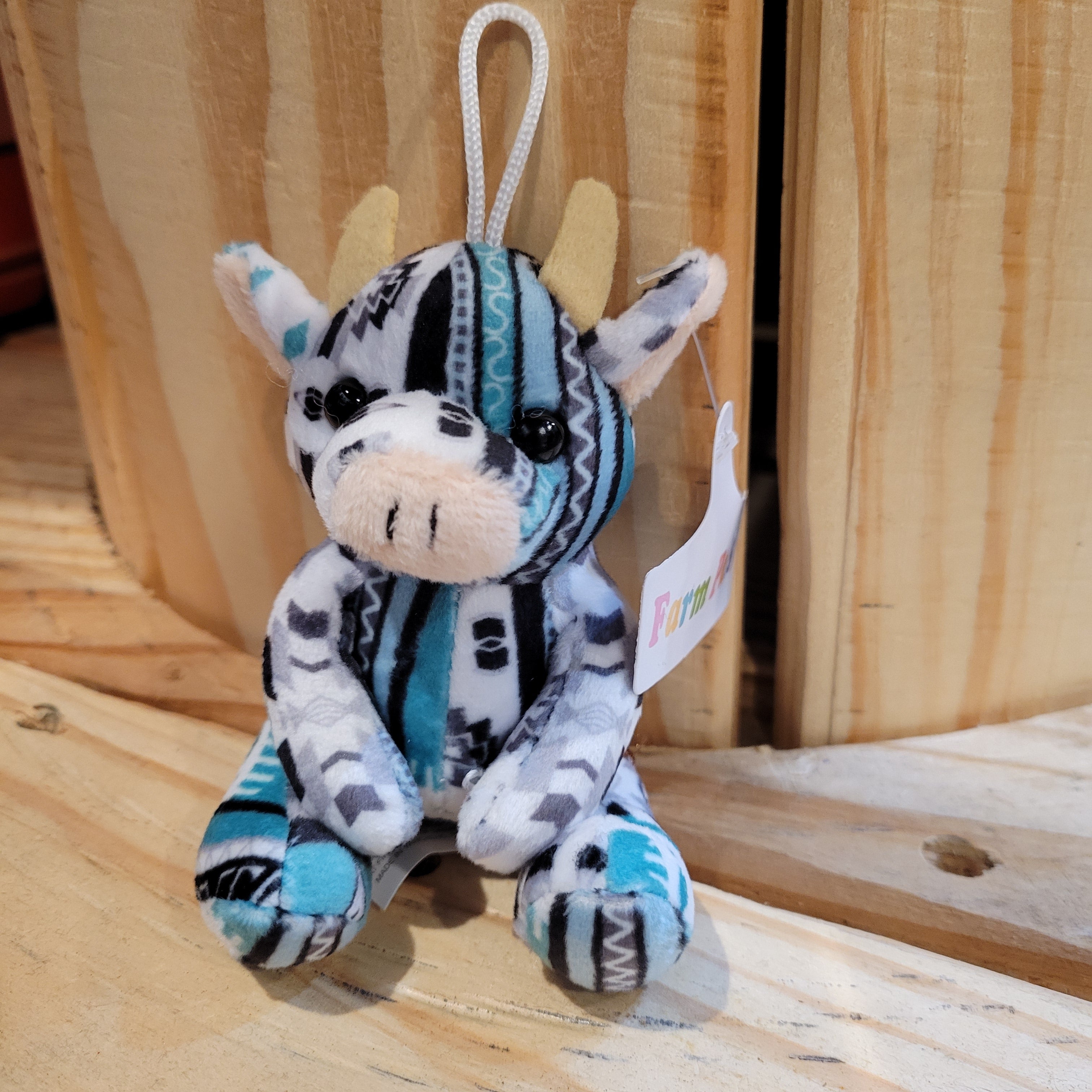 Farm Pals - Teal/Grey Aztec Cow – Gravel Road Mercantile